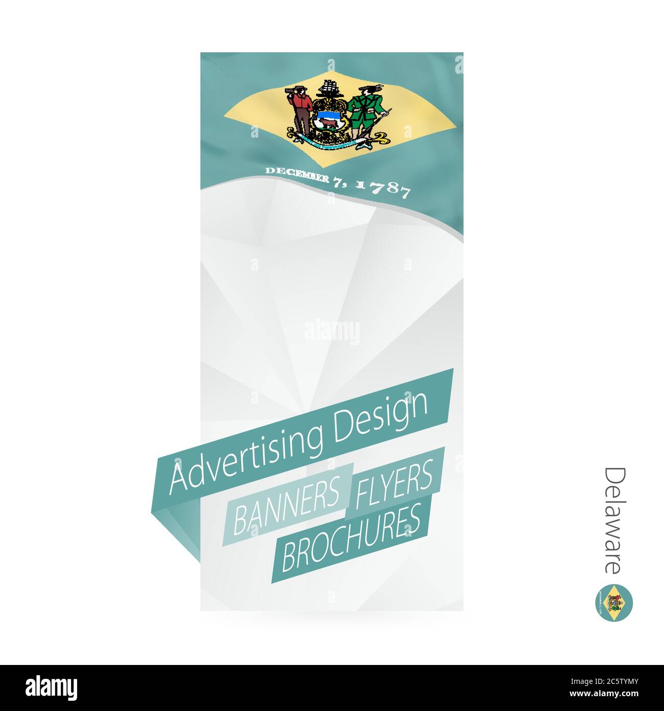 Vector abstract banner template for US state Delaware. Advertising ...