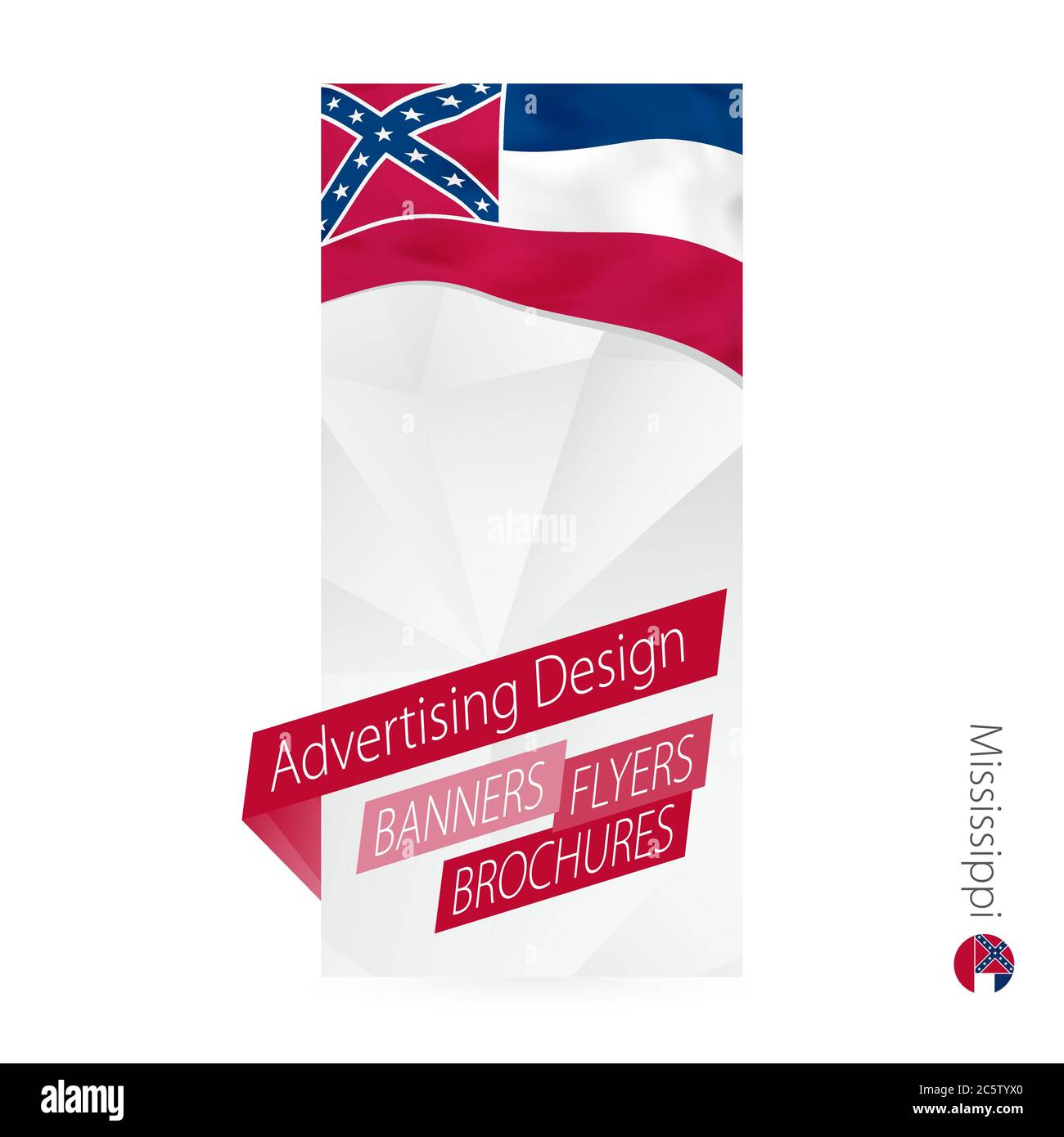 Vector abstract banner template for US state Mississippi. Advertising ...