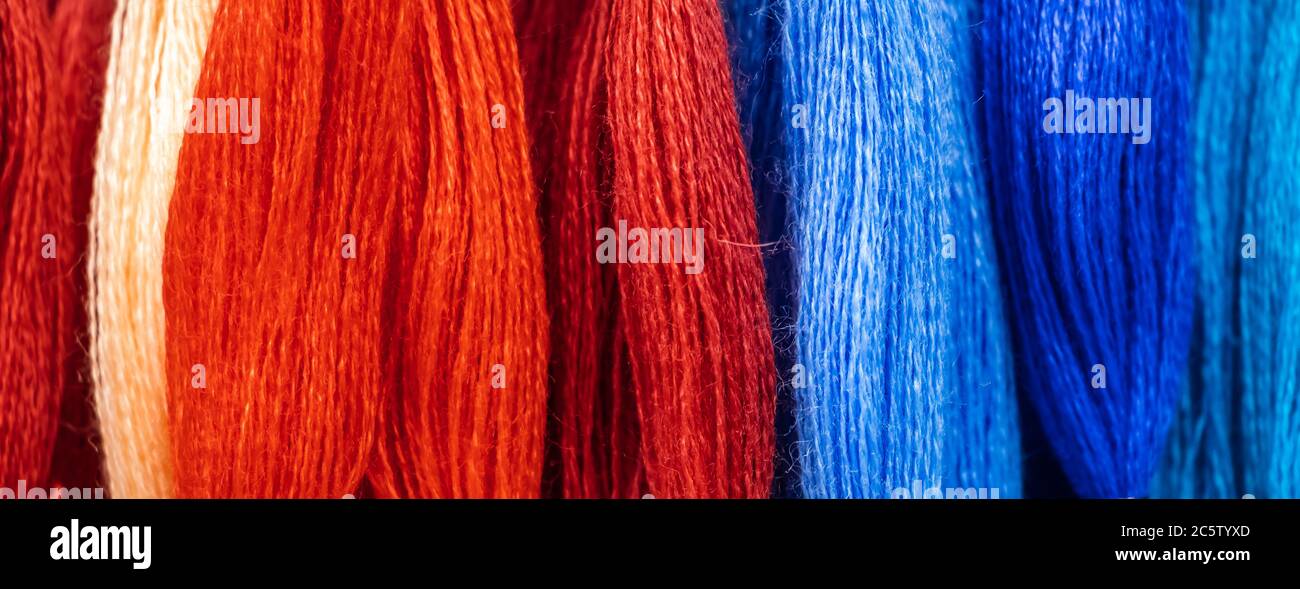 Set of multi-colored threads for embroidery. Background for design ...