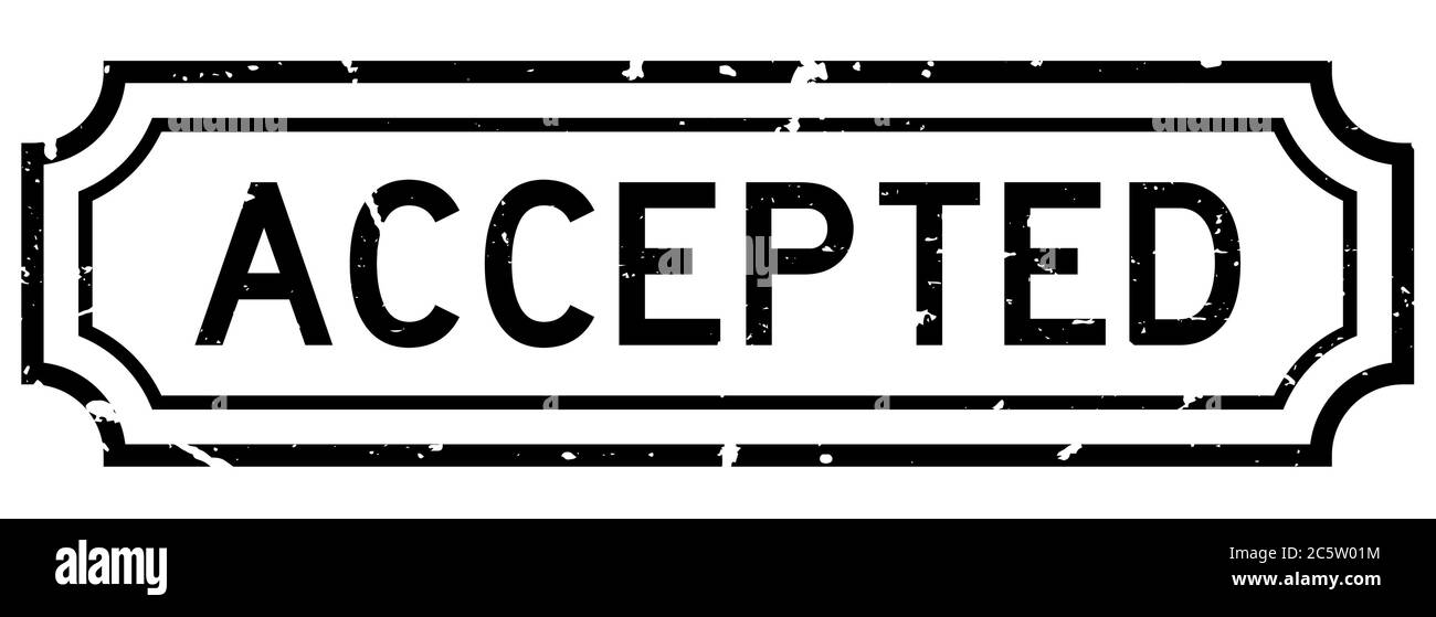 Grunge black accepted word rubber seal stamp on white background Stock ...