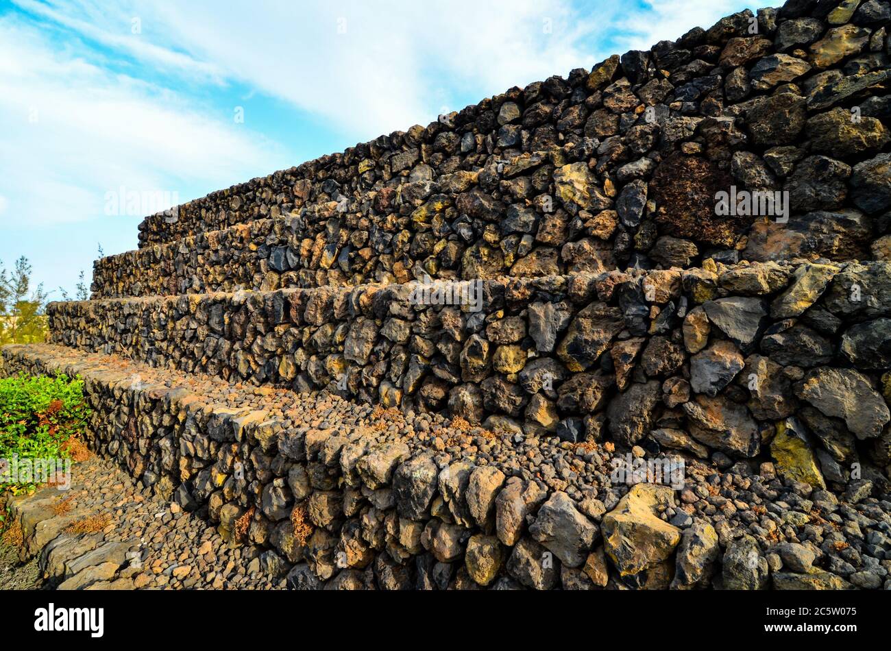 Ancient Guanche Guimar Pyramids in Tenerife Island Stock Photo - Alamy