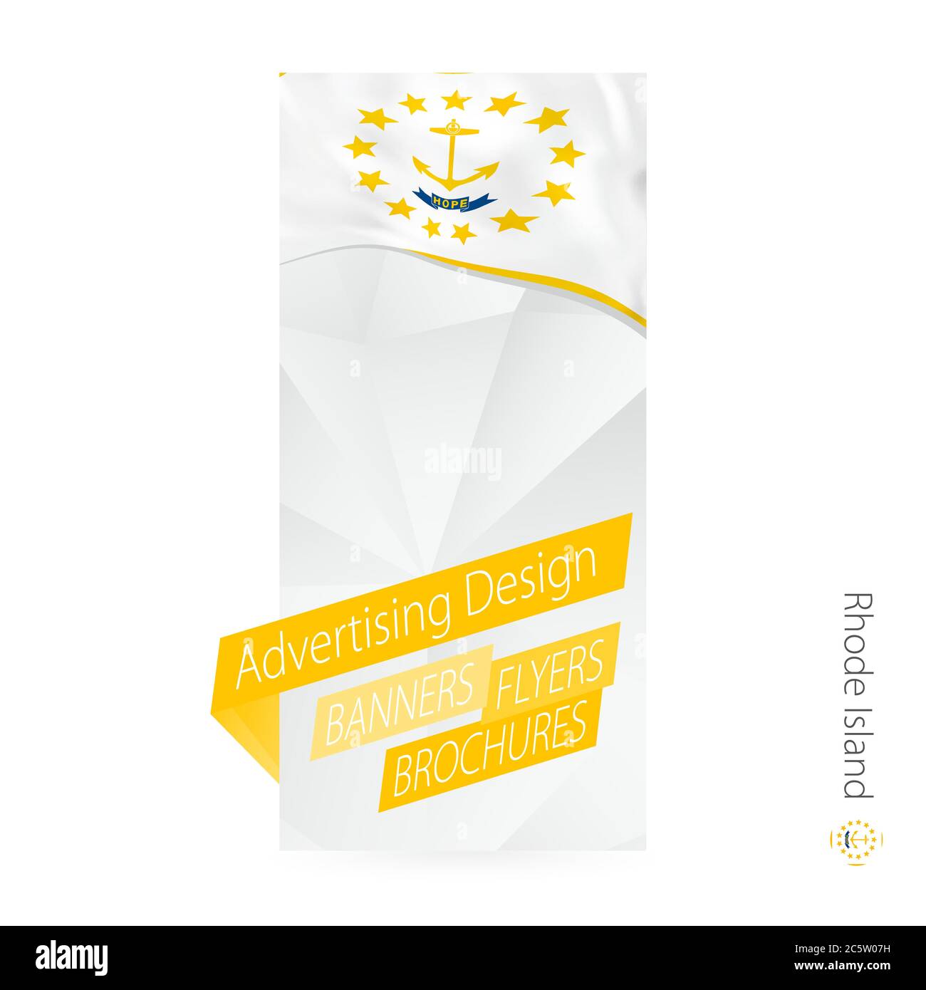 Vector abstract banner template for US state Rhode Island. Advertising ...