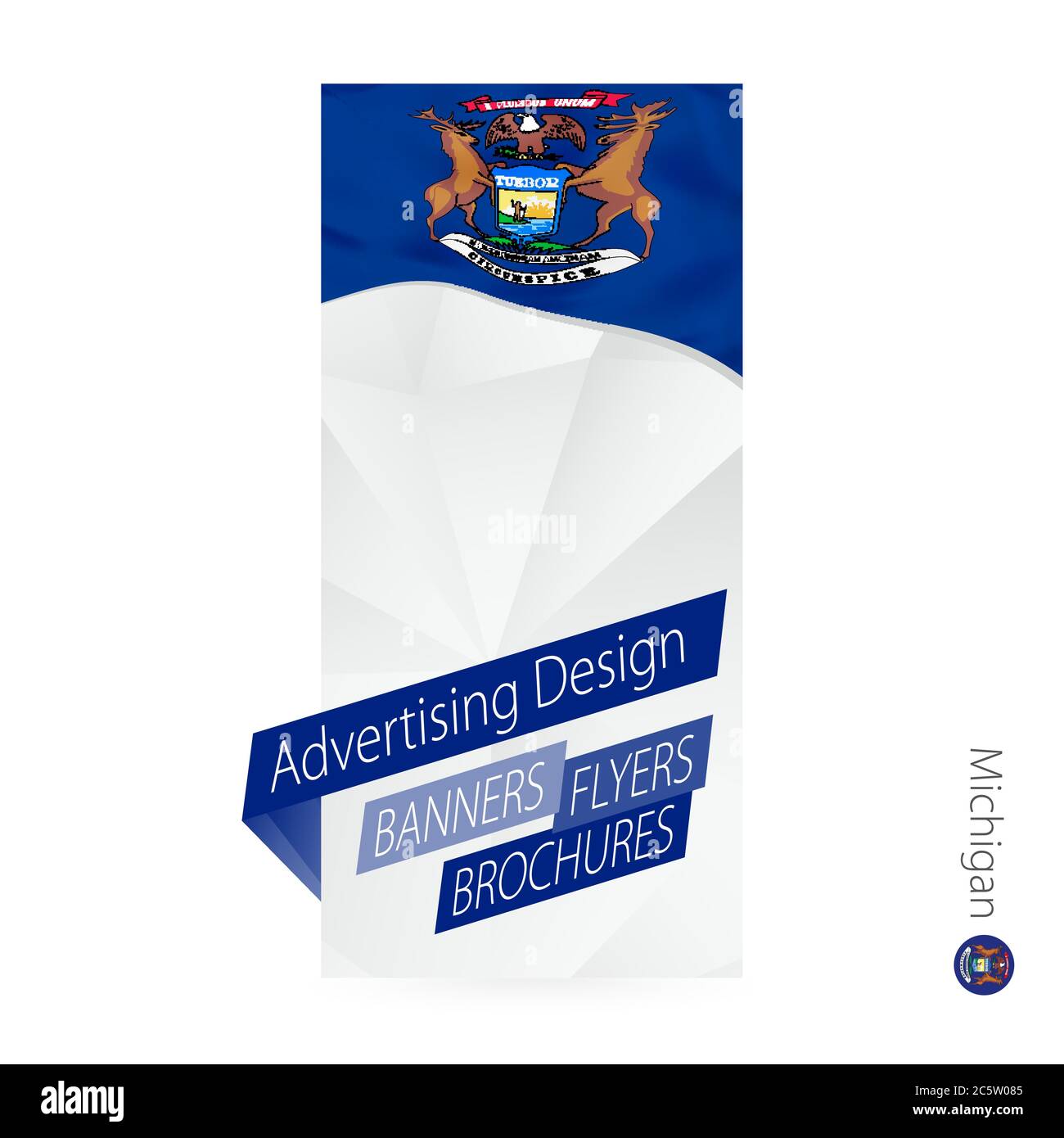 Vector abstract banner template for US state Michigan. Advertising ...