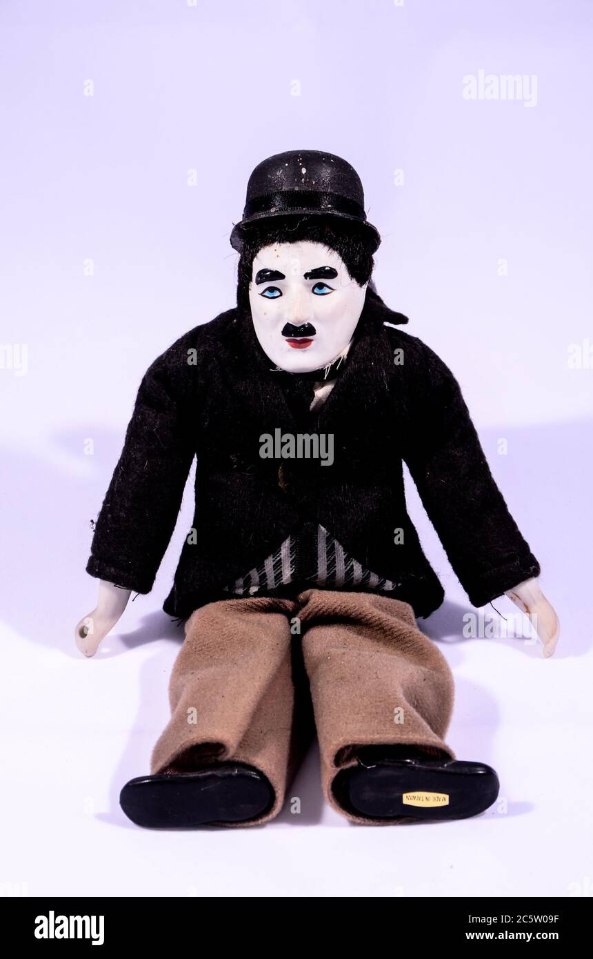 Clay Handmade Statue of a Mime on White Background Stock Photo - Alamy