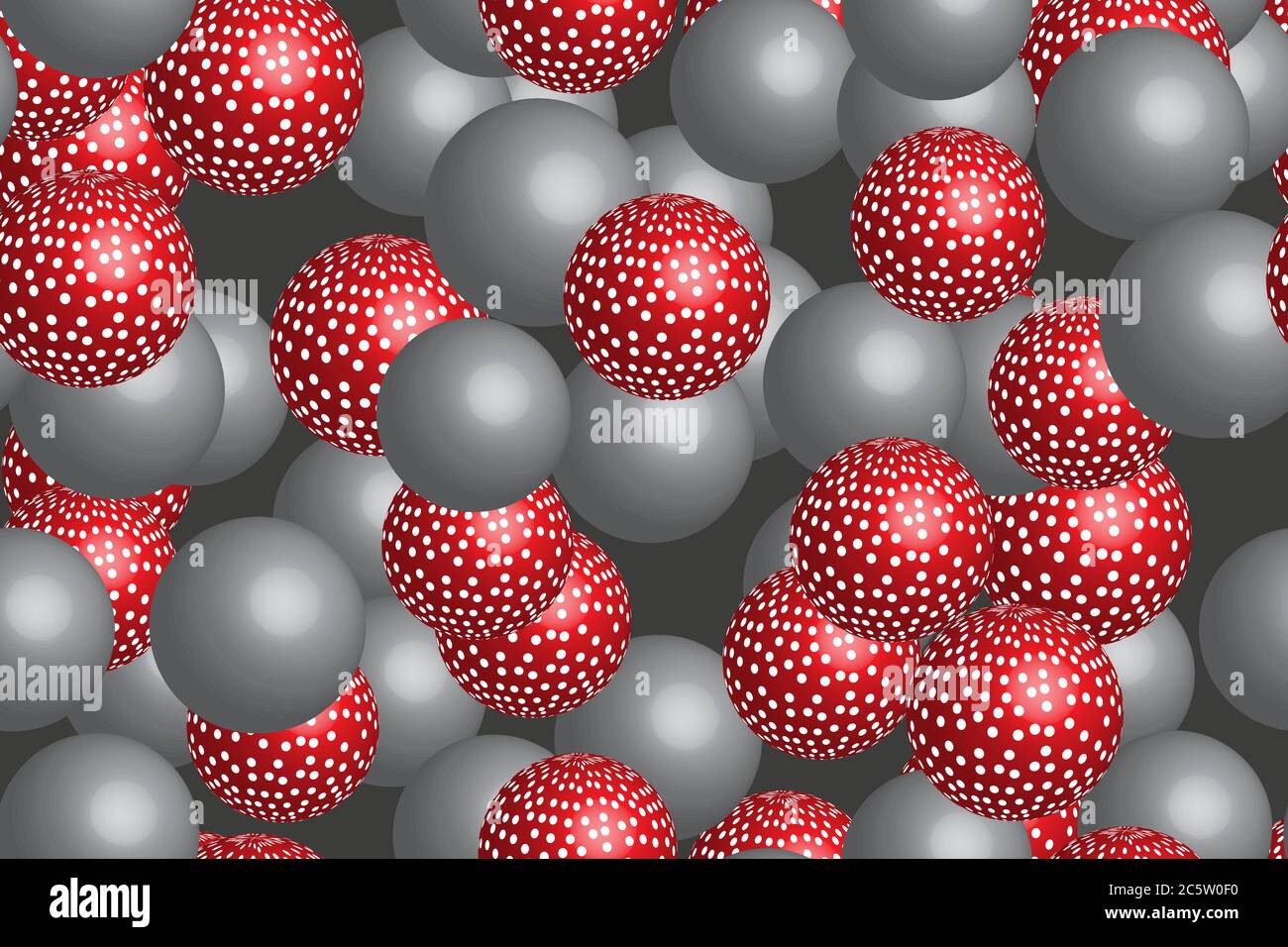 Abstract Gray Red Balls 3D Seamless Illustration Stock Vector Image ...
