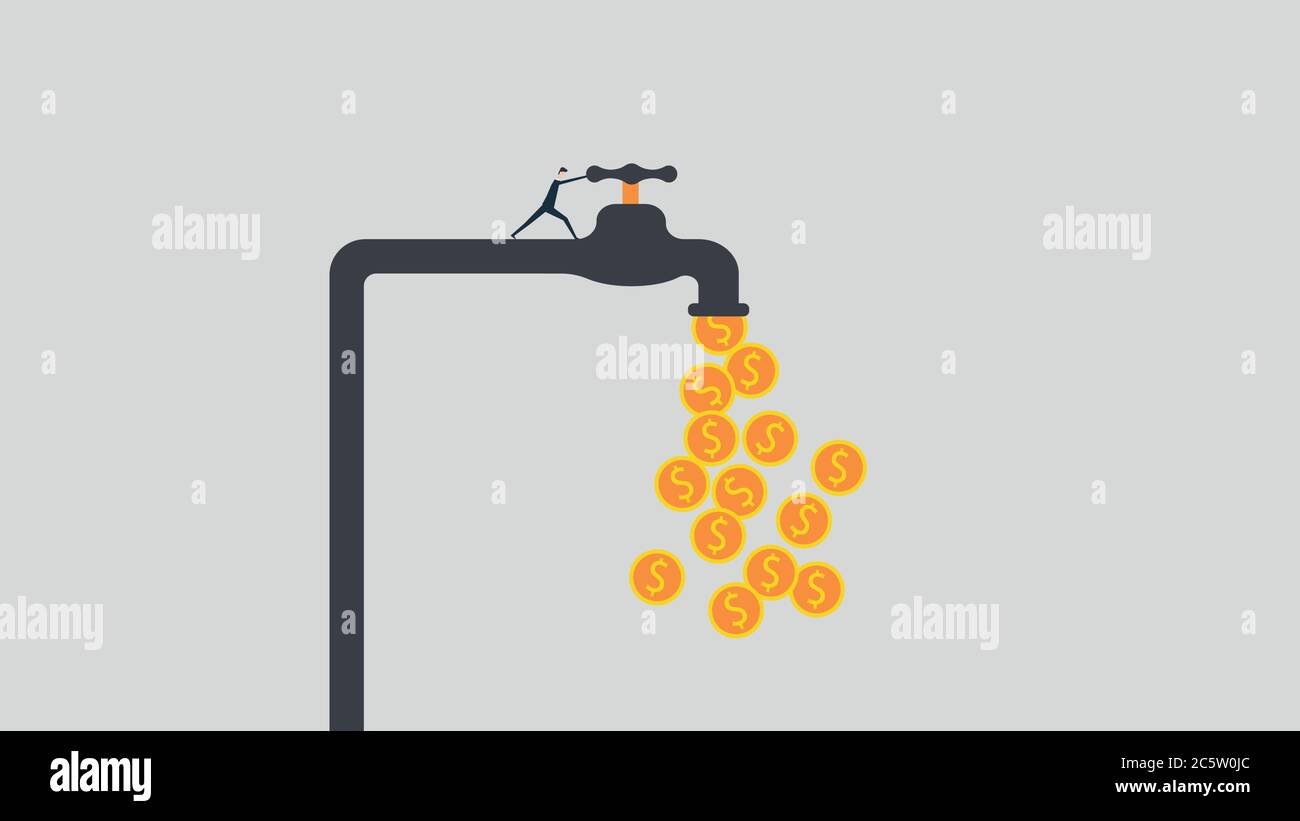 Money flowing tap Stock Vector Images - Alamy