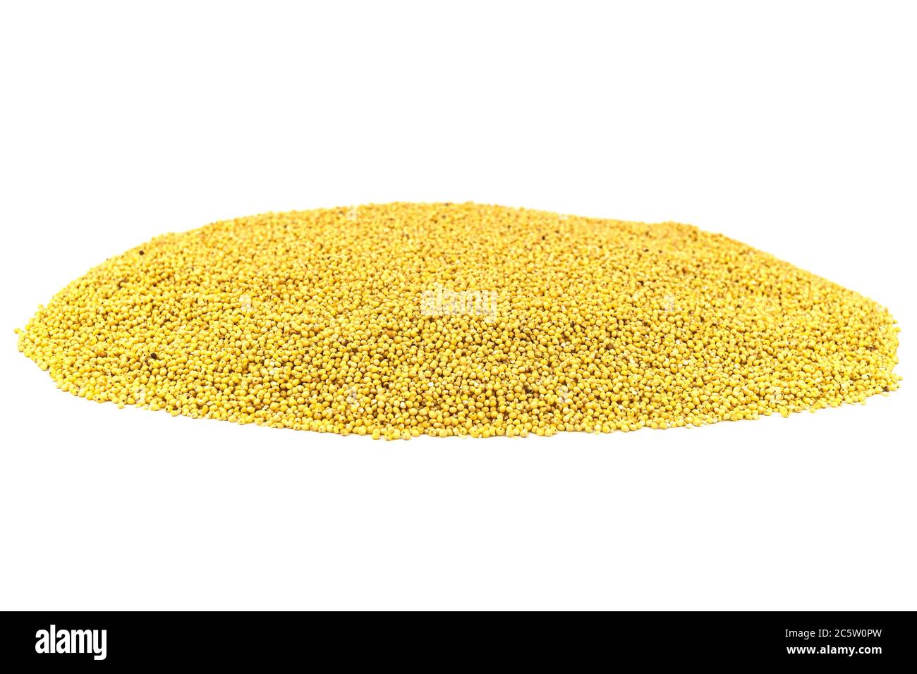 A large pile of millet groats on a white background. Studio shot Stock ...