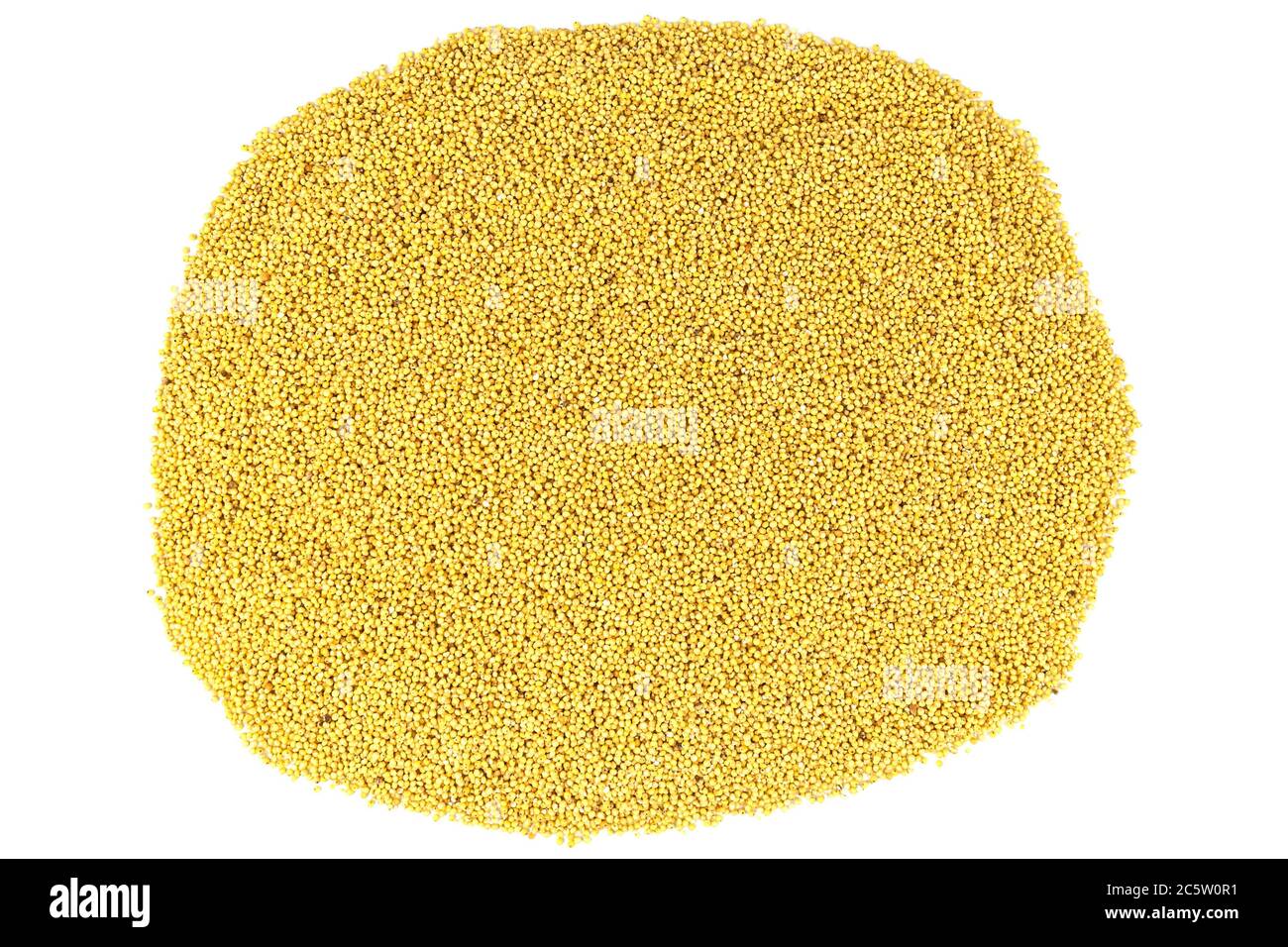 A large pile of millet groats on a white background. Studio shot Stock ...