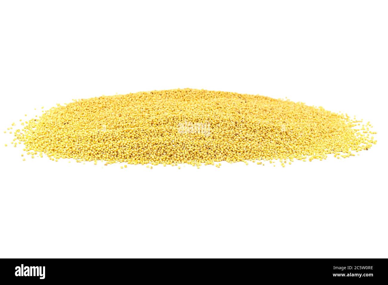 A large pile of millet groats on a white background. Studio shot Stock ...