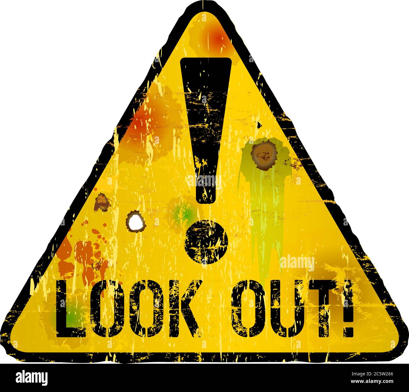 look out sign, warning sign, vector illustration Stock Vector Image ...