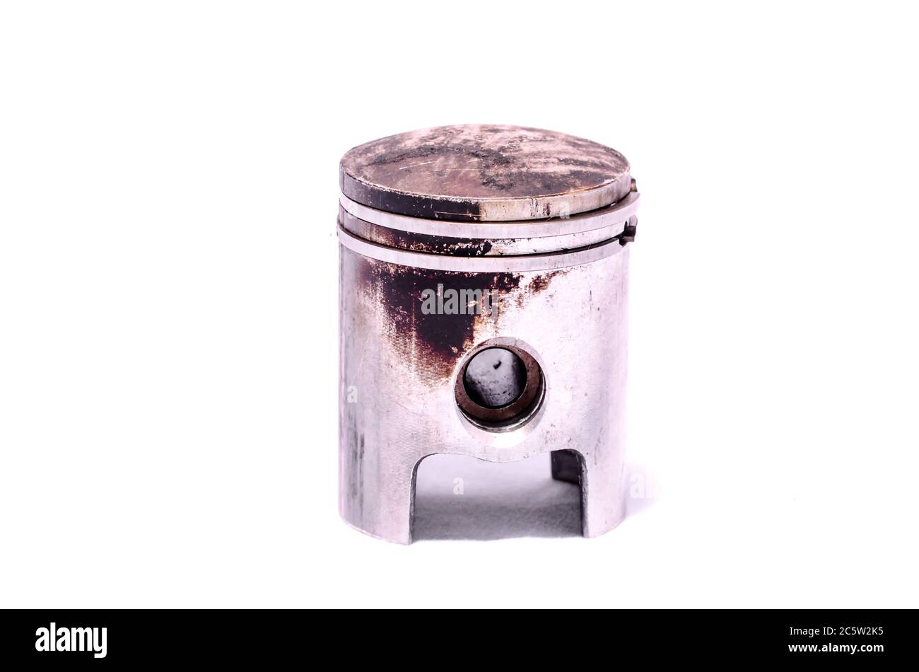 Old Worn Engine Piston Isolated on White Background Stock Photo - Alamy