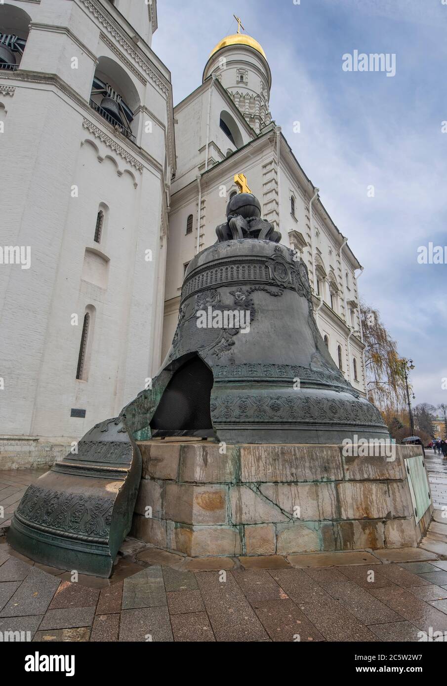 Tsar Bell, the largest bell in the world. Inside the Moscow Kremlin in ...