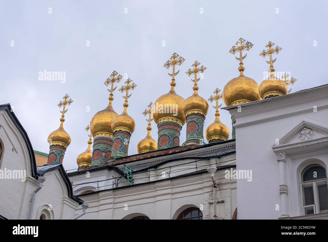 The golden domes of The Patriarch's Palace in Cathedral square of the ...