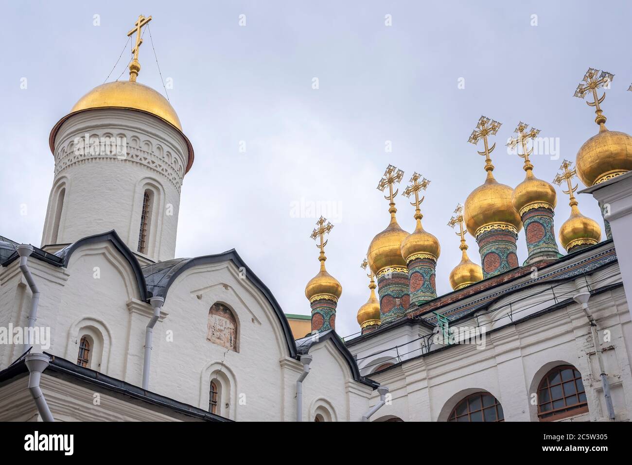 The golden domes of The Patriarch's Palace in Cathedral square of the ...