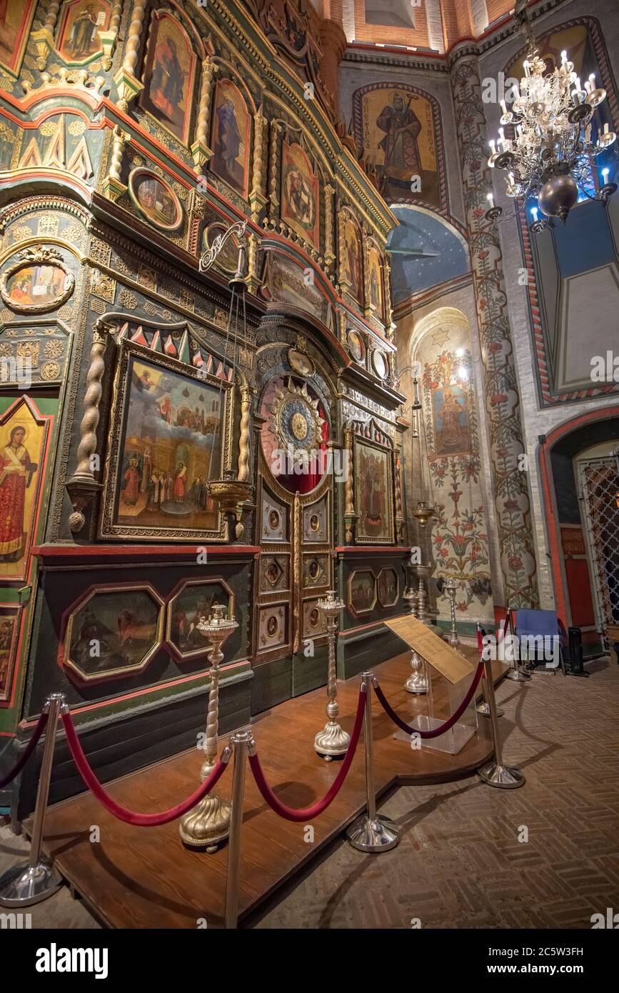 Moscow, Russia. Interior of Saint Basil's Cathedral or Vasily the ...