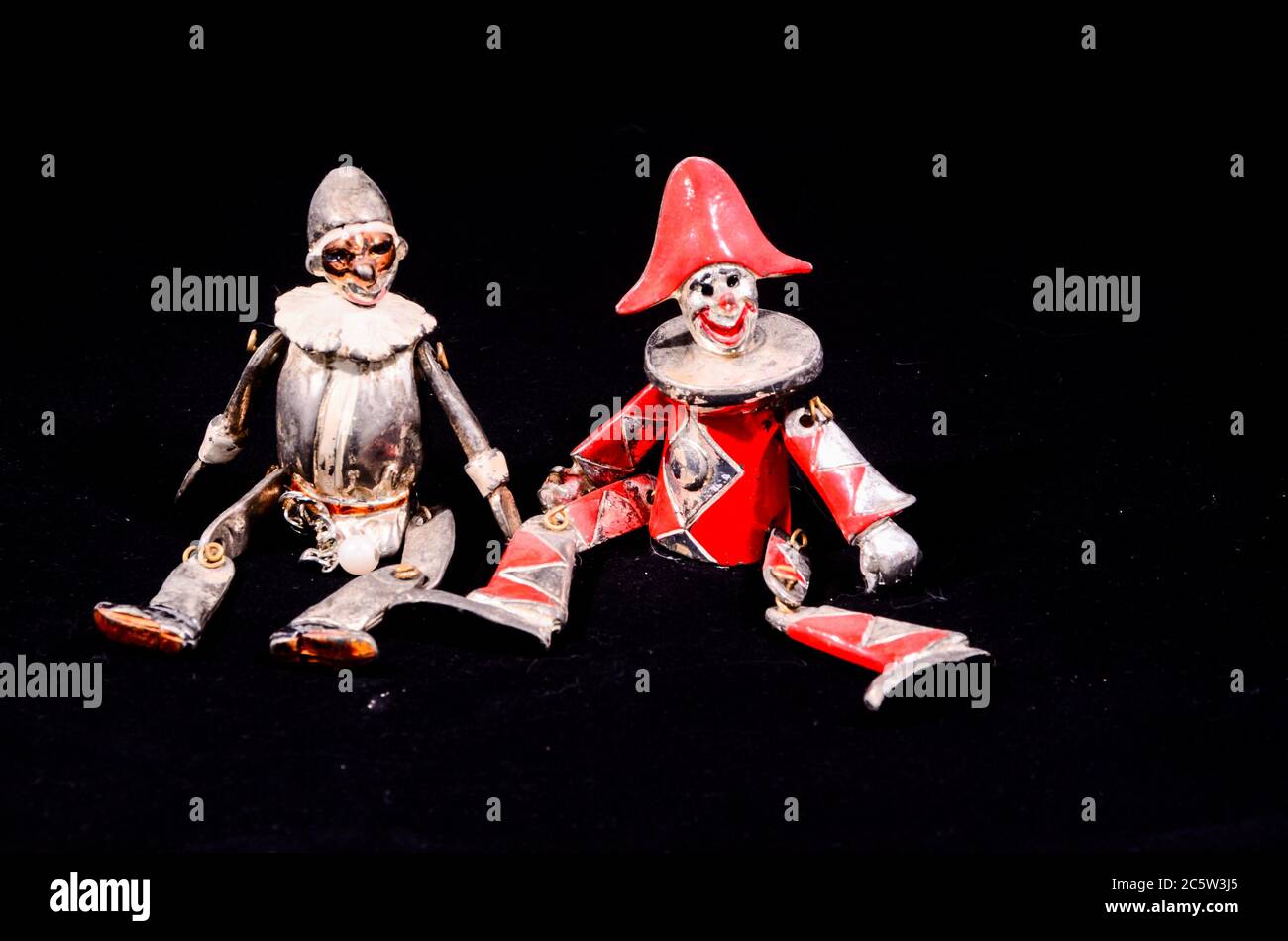 Metal Handmade Statue of a Carnival Puppet on Black Background Stock ...