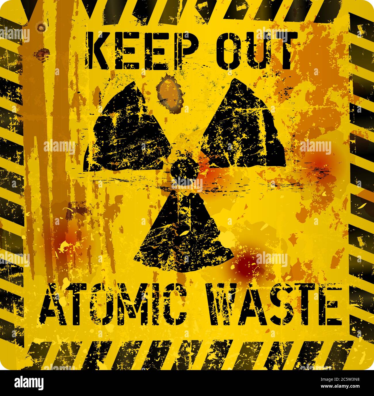 Rotten atomic waste warning sign, vector illustration Stock Vector ...