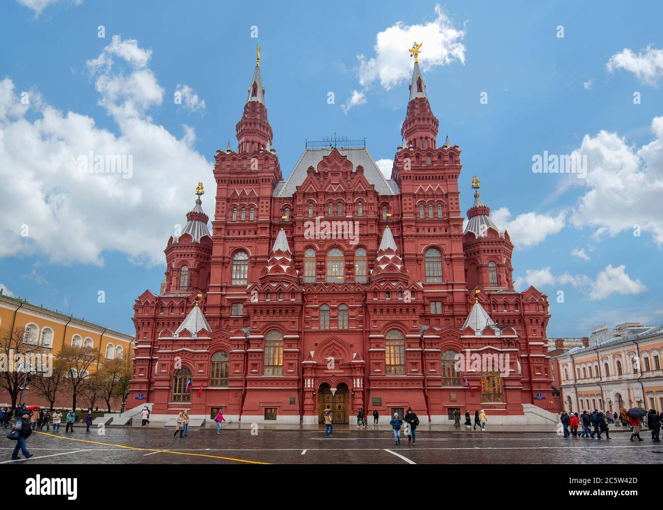 Moscow, Russia. The State Historical Museum and part of the Kremlin on ...
