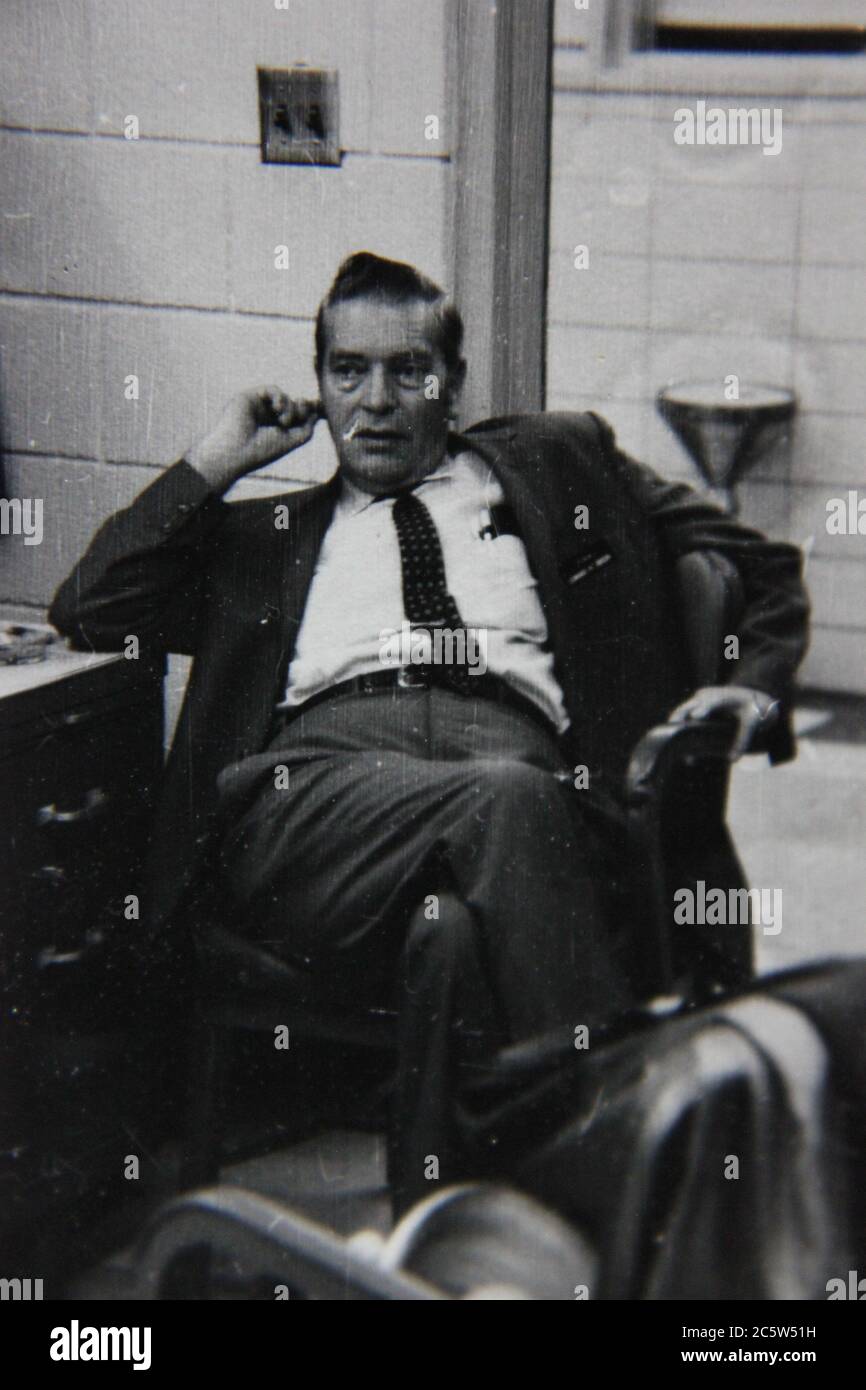Fine 70s vintage black and white lifestyle photography of a working man ...