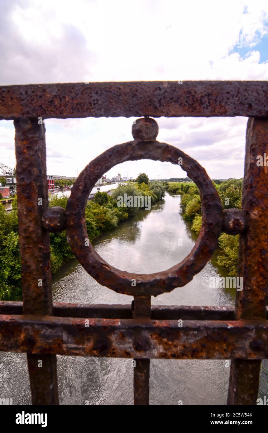 Green River Bridge View Through Rusty Railing Stock Photo - Alamy