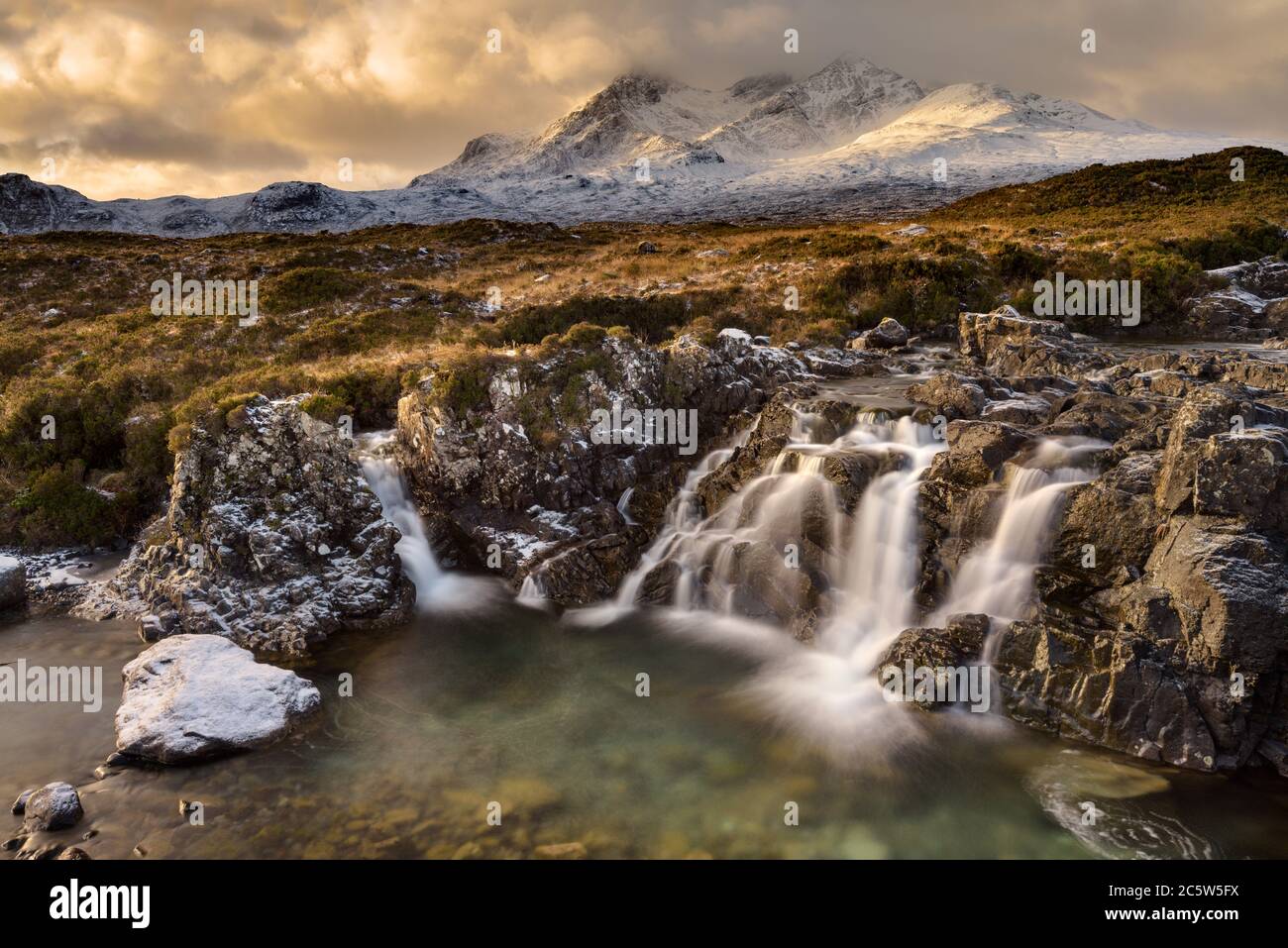 Dramatic clouds on the Isle of Skye with the Cuillin mountain range ...
