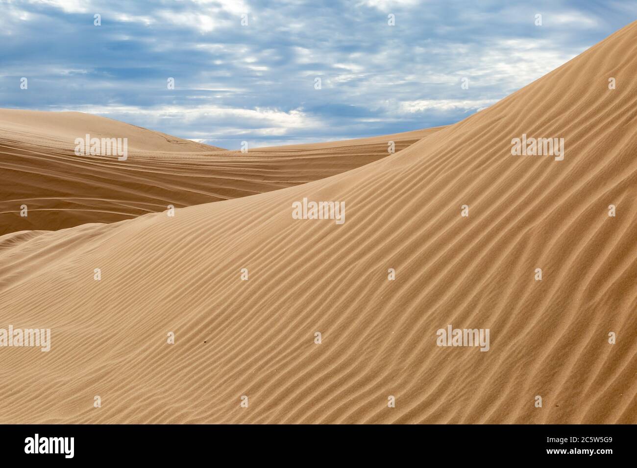 Ridges and textures at the Imperial Sand Dunes in California Stock ...