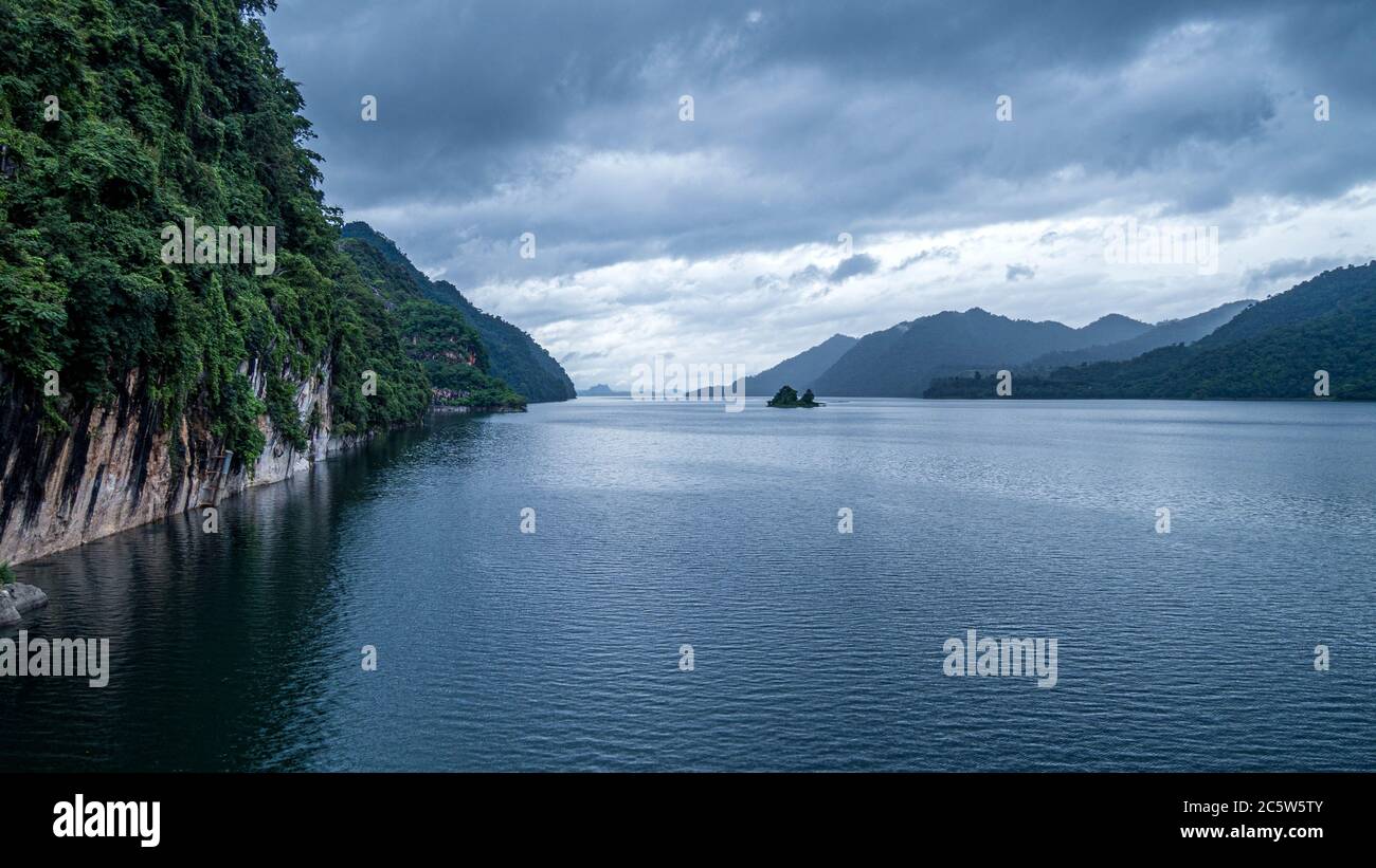 South East Asia mountain ranges. Beautiful Green Nature Mountain Lake ...
