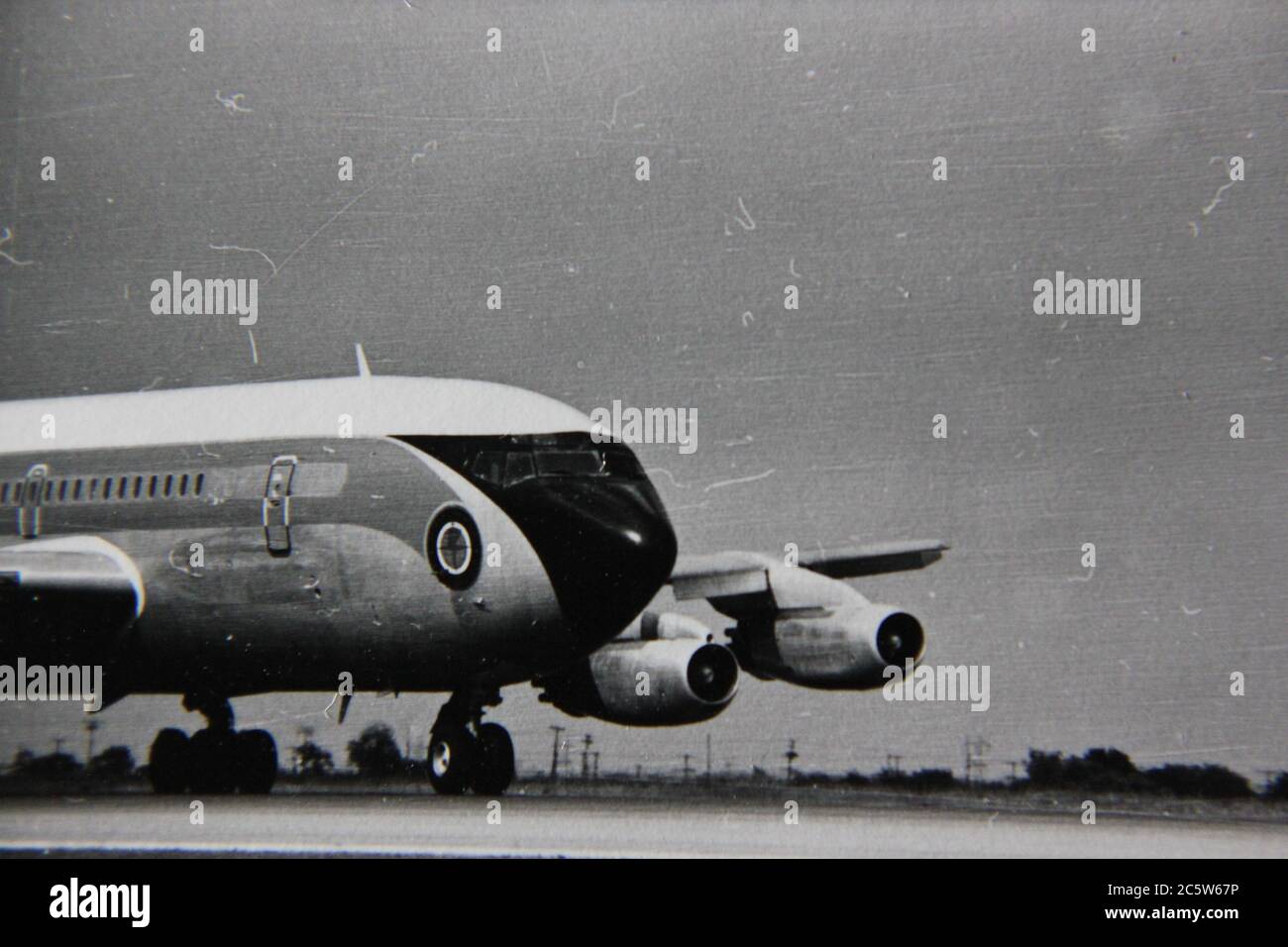 Fine 70s vintage black and white lifestyle photography of a huge jumbo ...