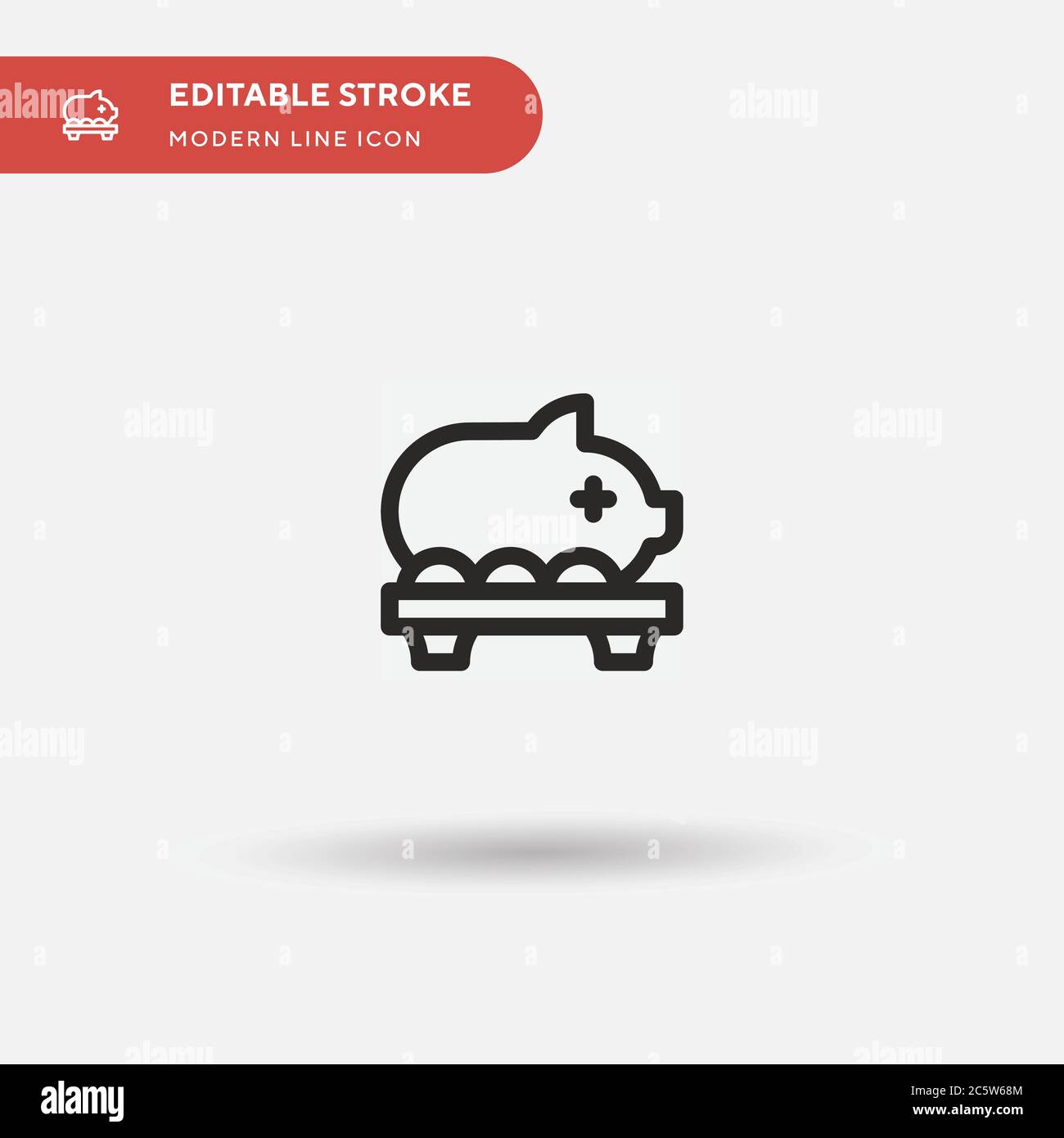 Pork Roast Simple vector icon. Illustration symbol design template for ...