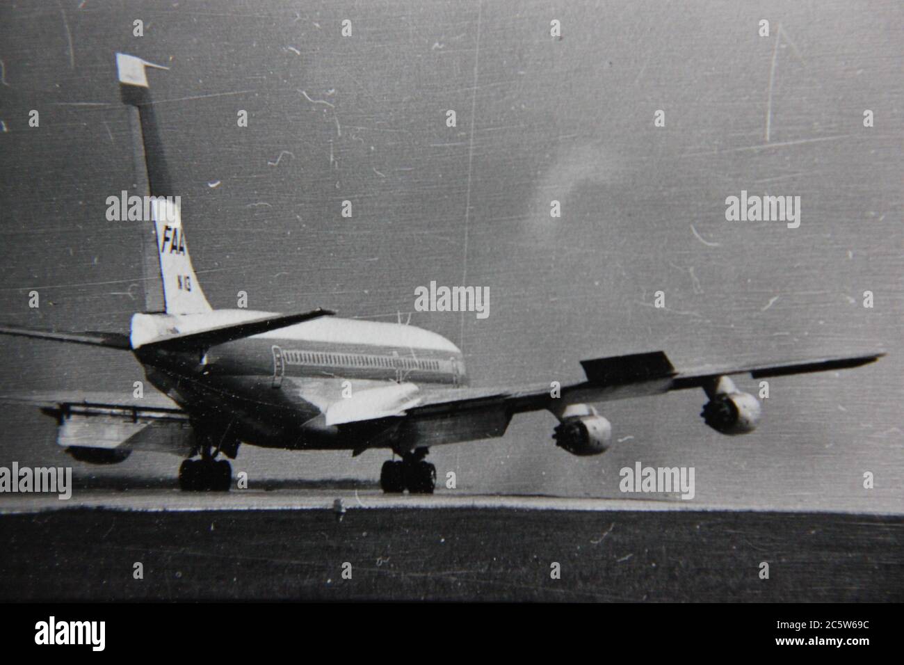 Fine 70s vintage black and white lifestyle photography of a huge jumbo ...