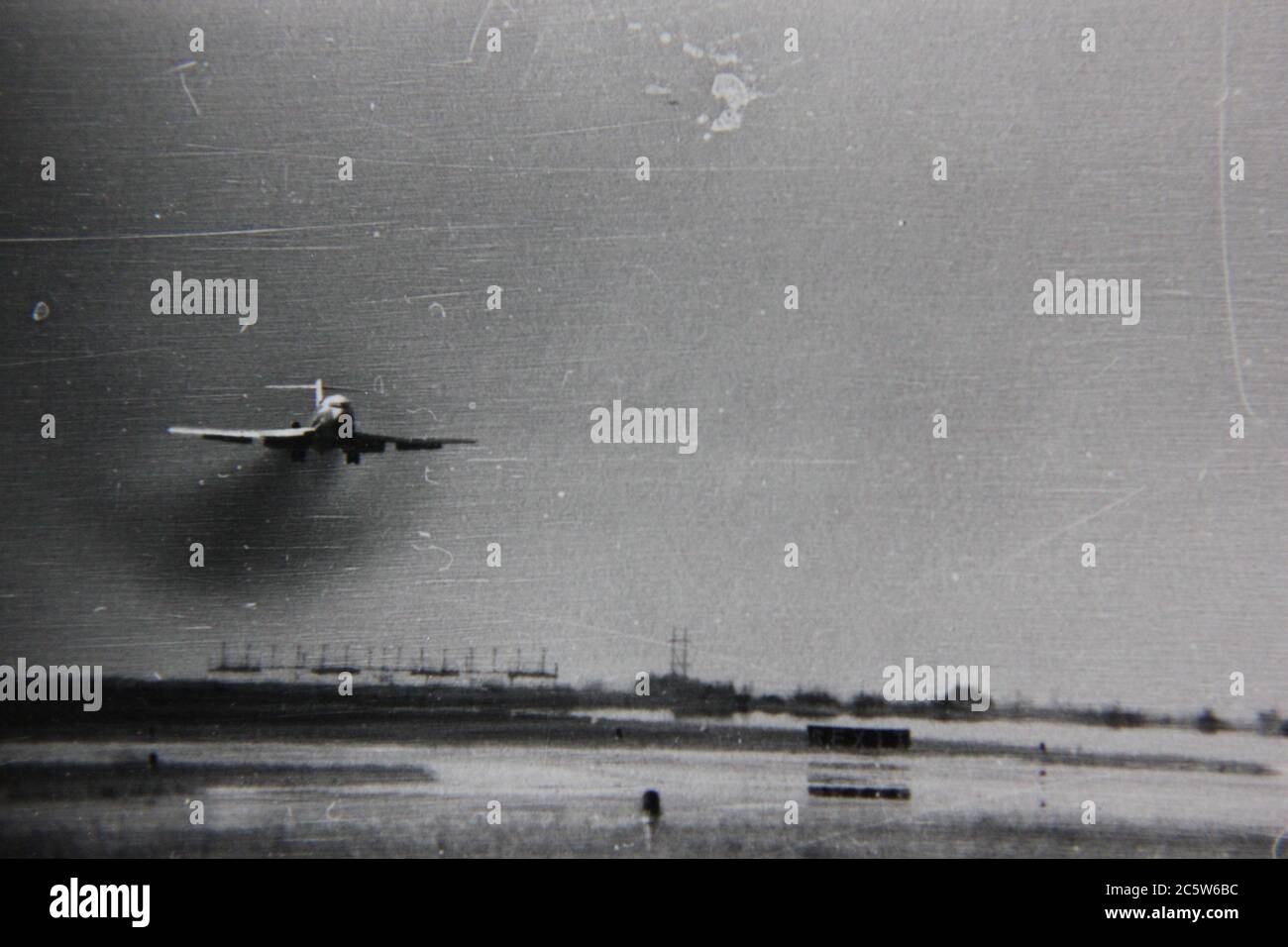 Fine 70s vintage black and white lifestyle photography of a huge jumbo ...