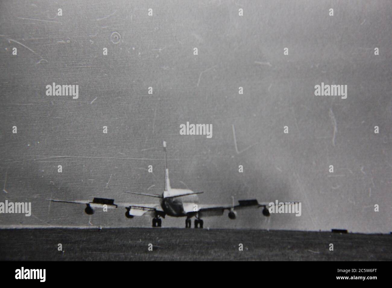 Fine 70s vintage black and white lifestyle photography of a huge jumbo ...