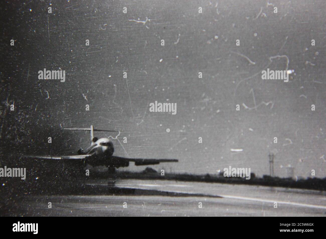 Fine 70s vintage black and white lifestyle photography of a huge jumbo ...