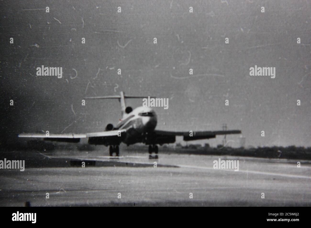 Fine 70s vintage black and white lifestyle photography of a huge jumbo ...