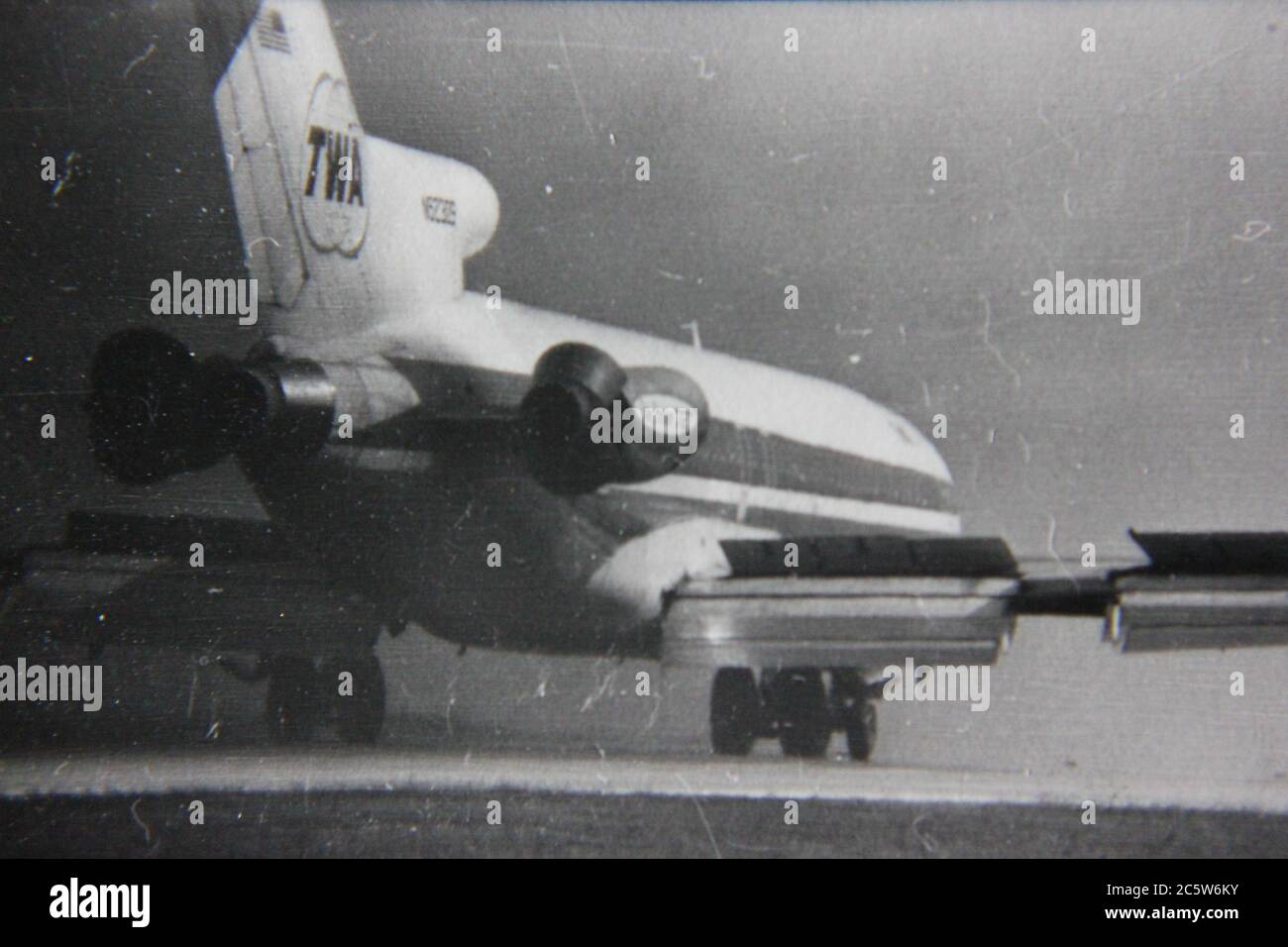Fine 70s vintage black and white lifestyle photography of a huge jumbo ...
