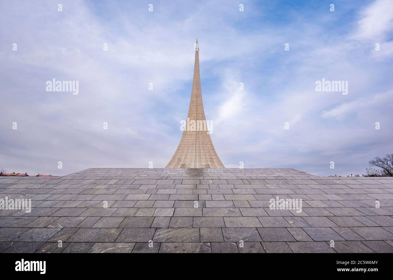 MOSCOW, Russia. Monument to the Conquerors of Space next to Museum of ...