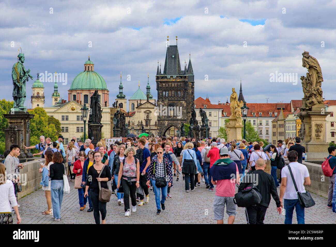 People on the Charles Bridge in Prague, Czech Republic Stock Photo - Alamy