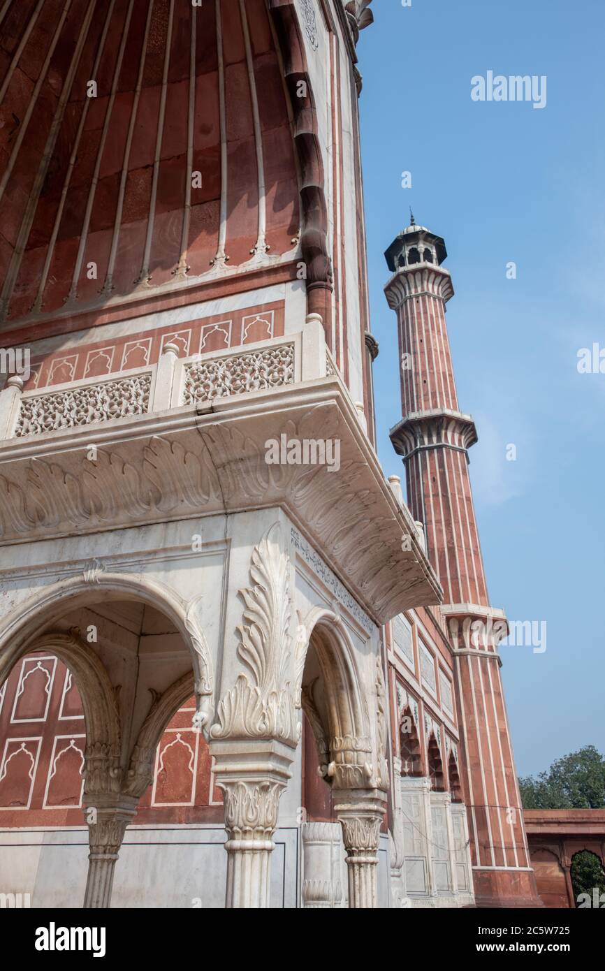 India, Delhi, Old Delhi. Jama Masjid, one of the largest mosques in ...