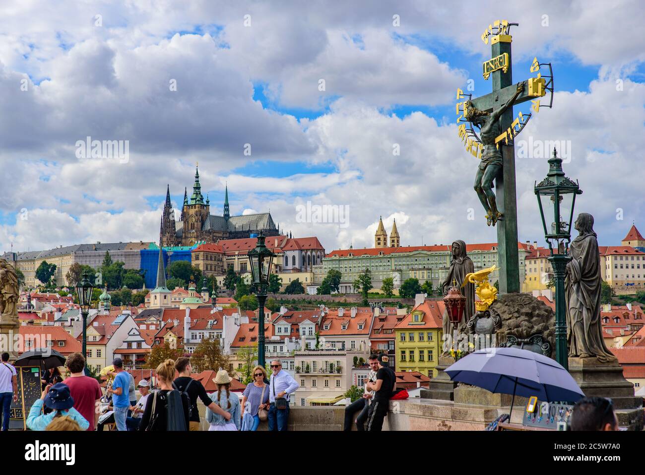People on the Charles Bridge in Prague, Czech Republic Stock Photo - Alamy