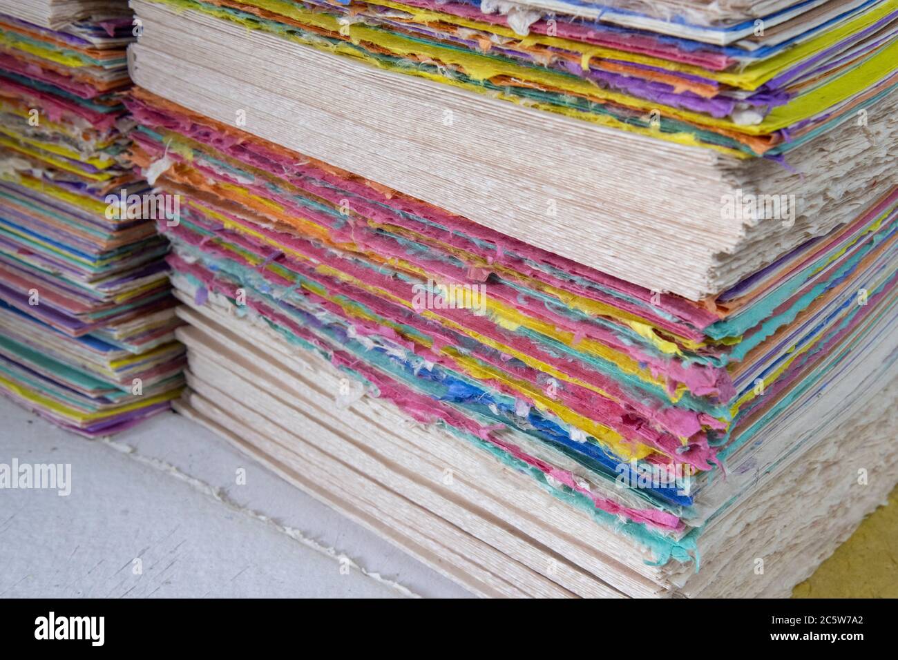 Bhutan, Thimphu. Stacked handmade paper Stock Photo - Alamy