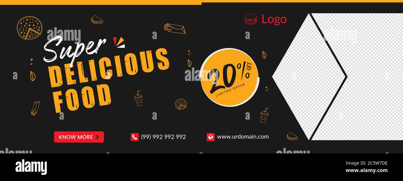 super delicious food facebook cover or web banner template for ...