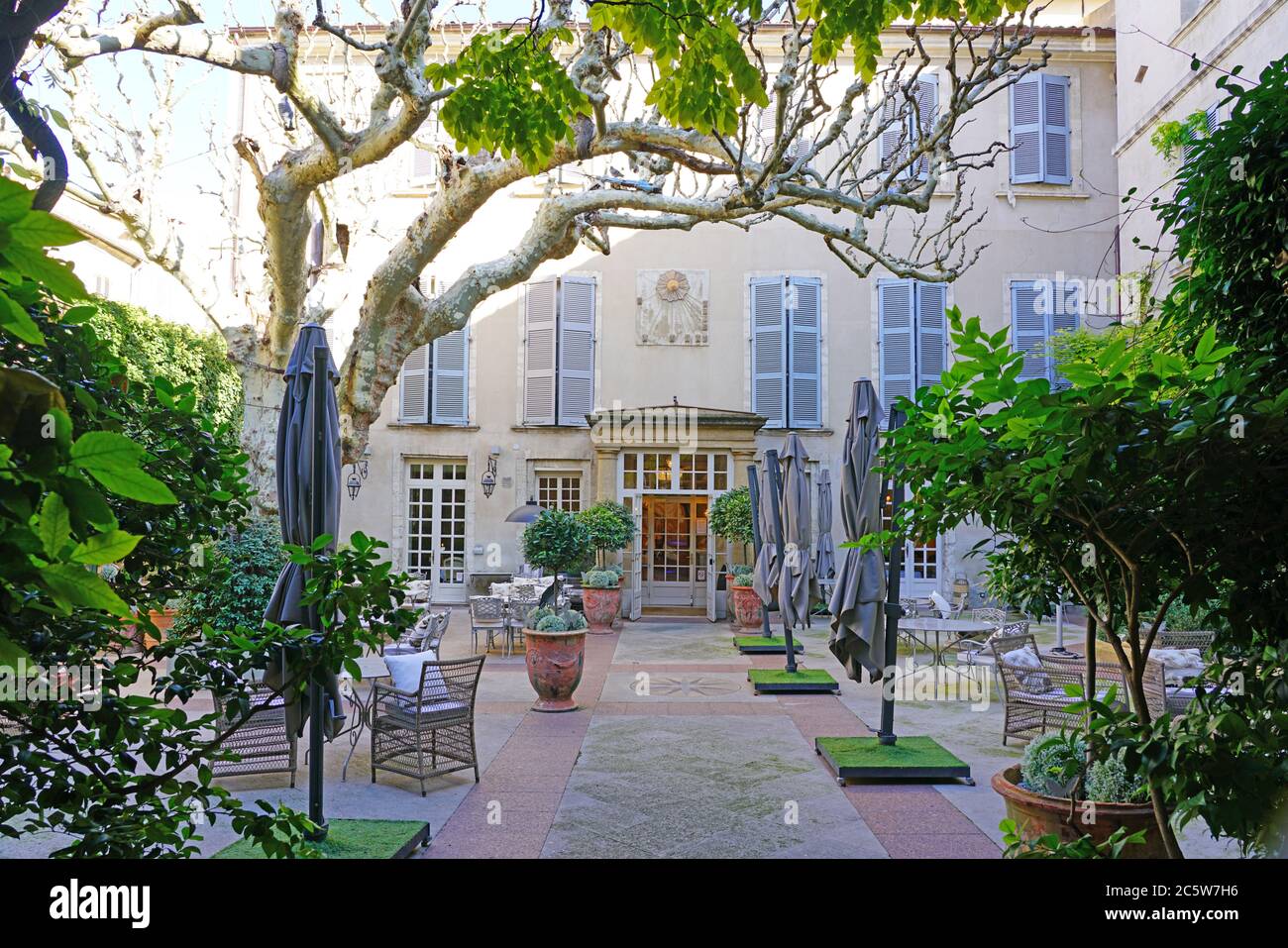 AVIGNON, FRANCE -12 NOV 2019- View of the Hotel d’Europe, a luxury ...