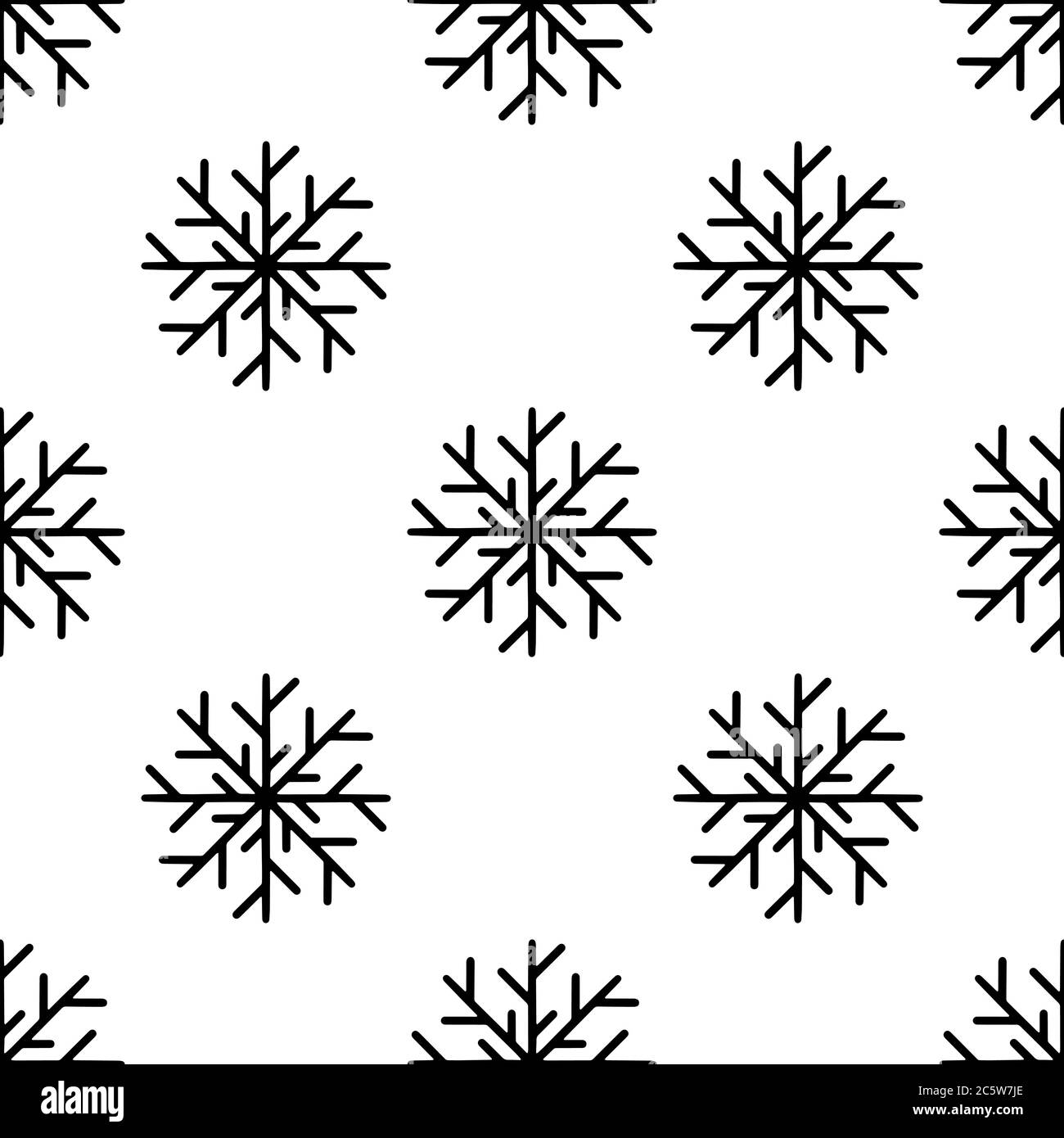 Seamless pattern made from doodle abstract snowflakes. Isolated on ...