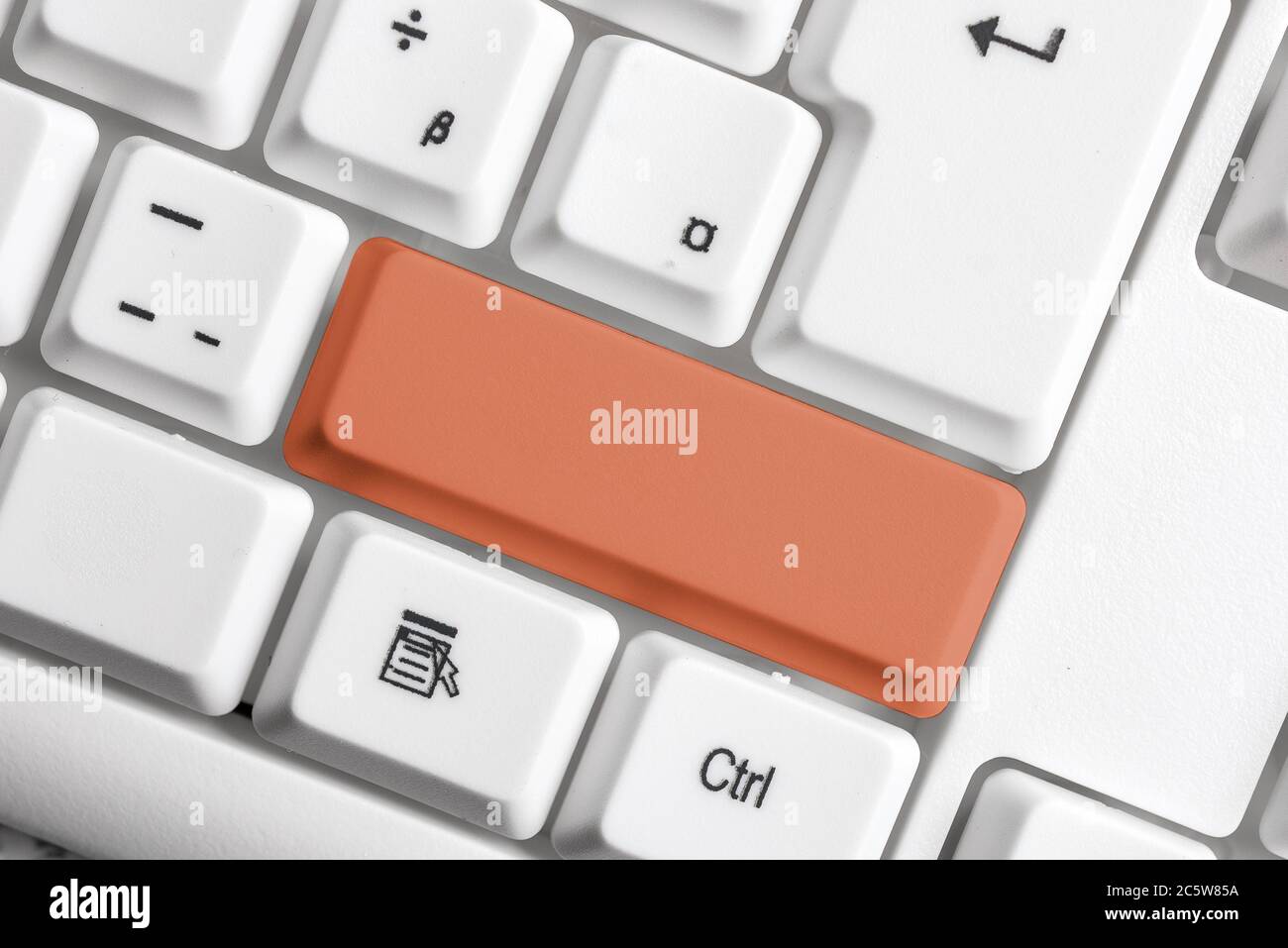 Different Colored Keyboard key With Accessories Arranged On Empty copy ...