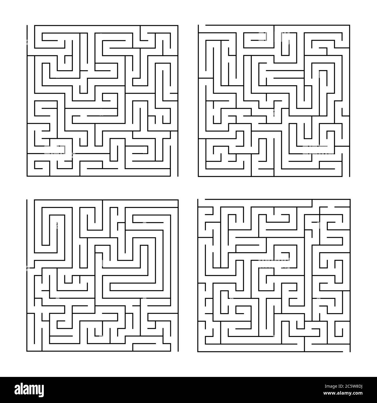 Labyrinth maze game set for children. Geometric puzzle collection ...