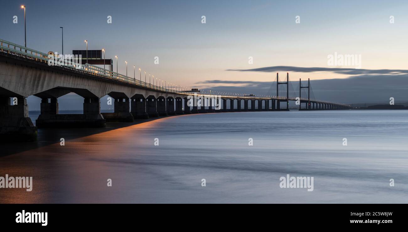 The Second Severn Crossing bridge carrying the M4 motorway between ...