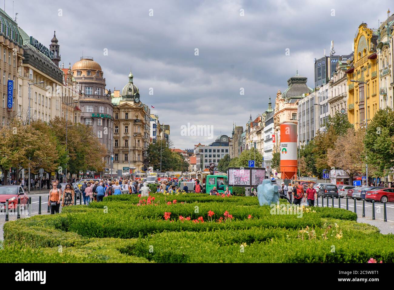Wenceslas Square in the New Town of Prague, Czech Republic Stock Photo ...