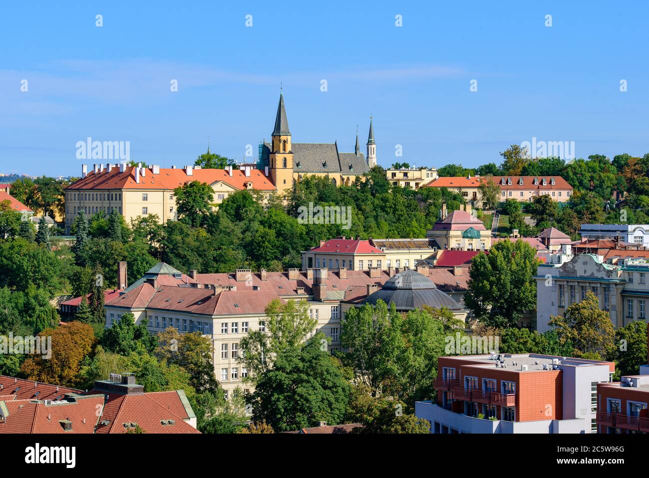 View of the traditional buildings and old town in Prague, Czech ...