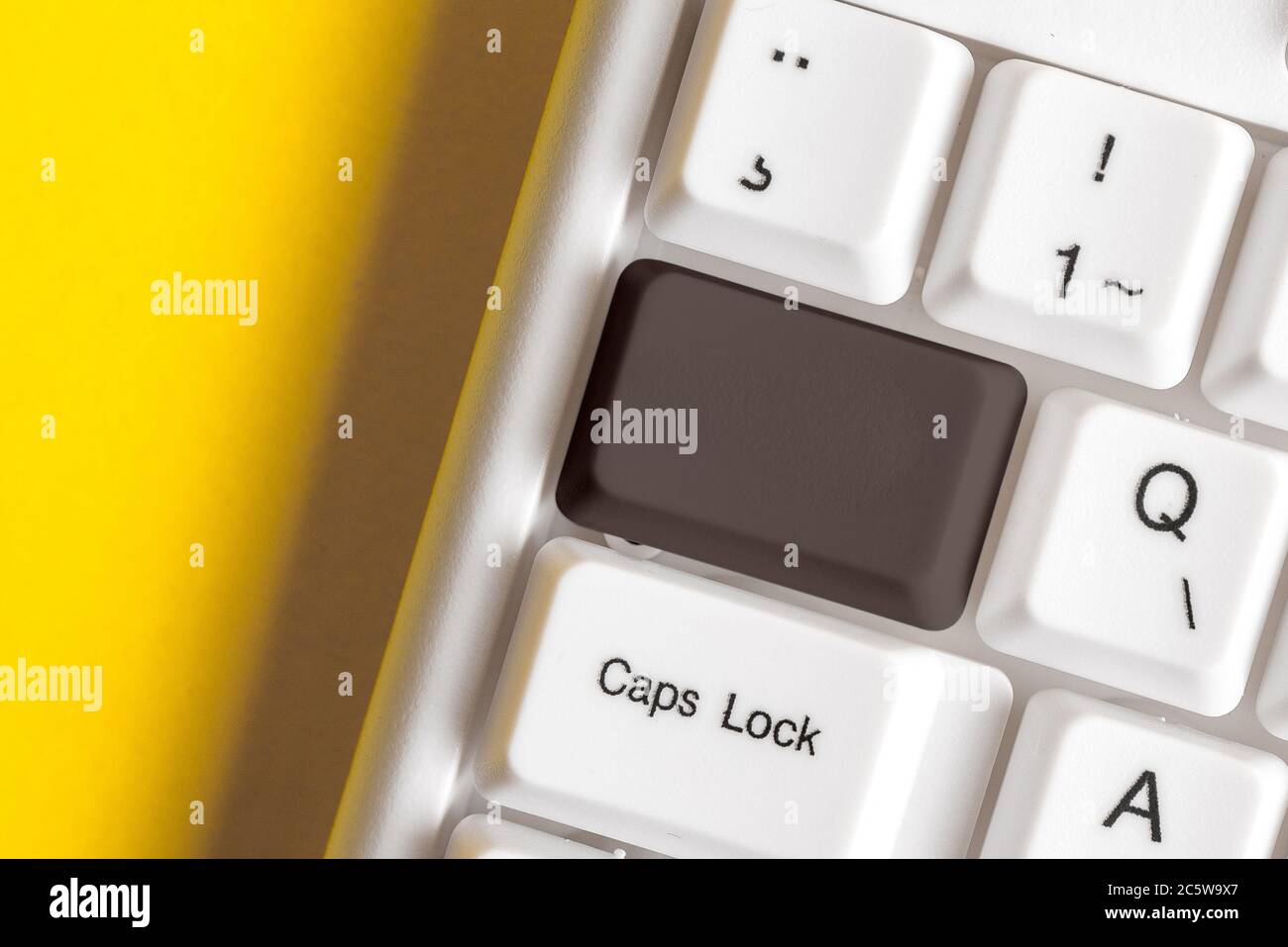 Different Colored Keyboard key With Accessories Arranged On Empty copy ...