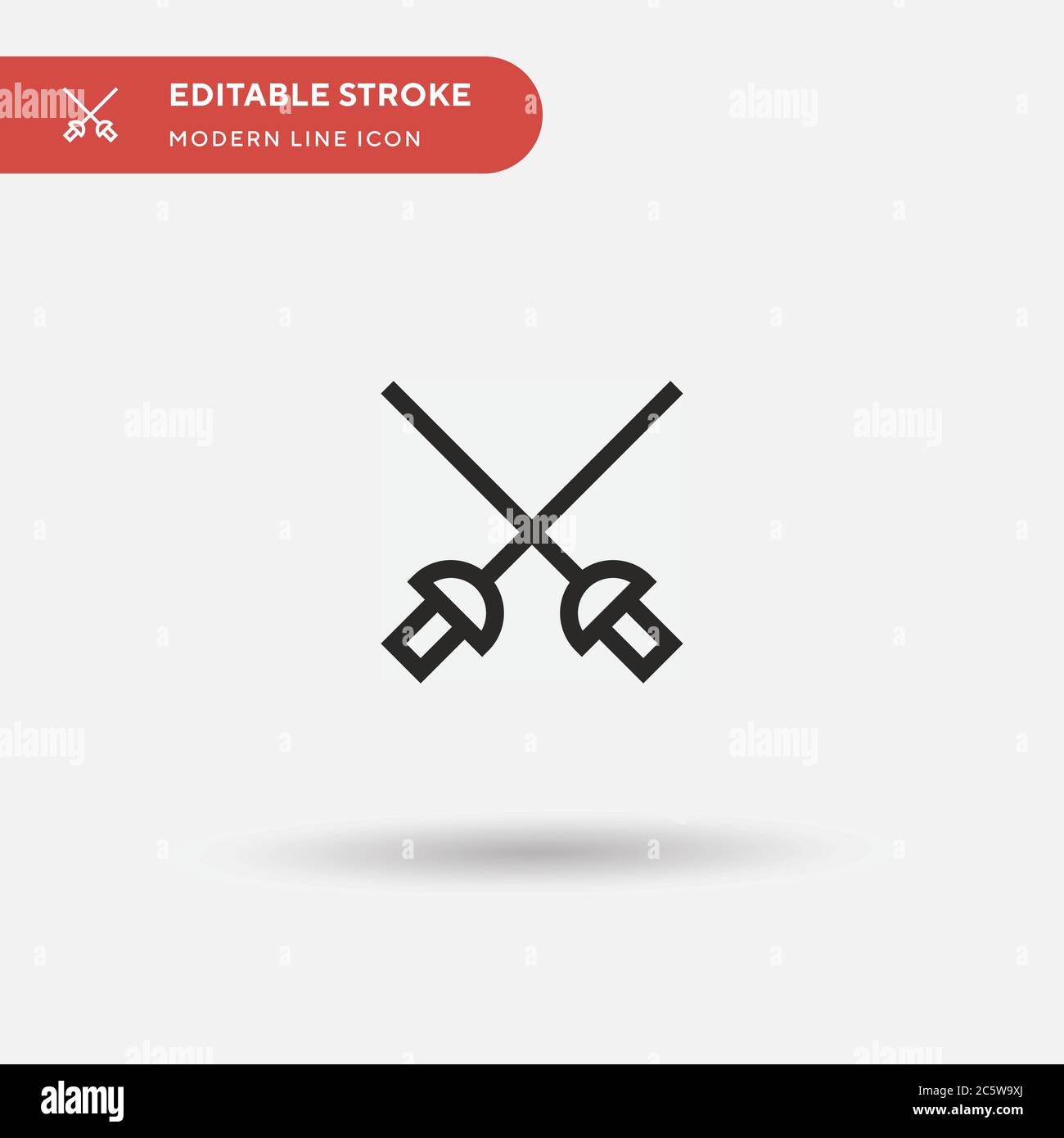 Fencing Simple vector icon. Illustration symbol design template for web ...